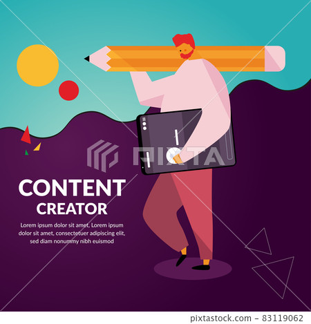 Flat vector illustration of a man with a yellow... - Stock Illustration ...