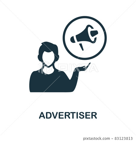 Advertiser icon. Monochrome sign from affiliate... - Stock Illustration ...
