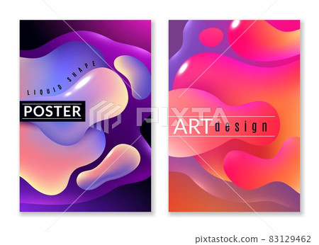 Poster liquid shape. Abstract free shapes color... - Stock Illustration ...