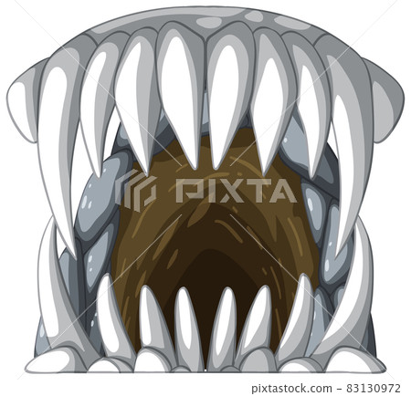 Cave with sharp fangs on white background - Stock Illustration ...