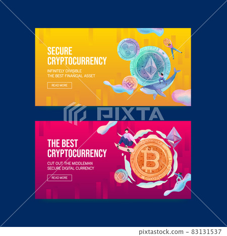 Twitter template with crypto currency... - Stock Illustration [83131537 ...