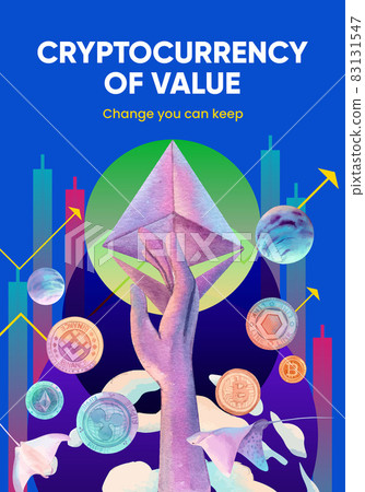 Poster template with crypto currency... - Stock Illustration [83131547 ...