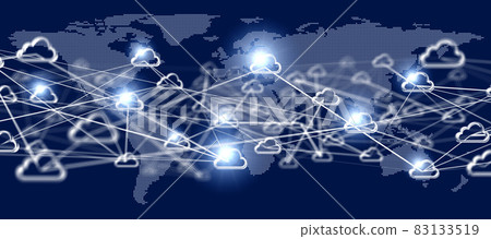 Cloud computing network, world map - Stock Illustration [83133519] - PIXTA