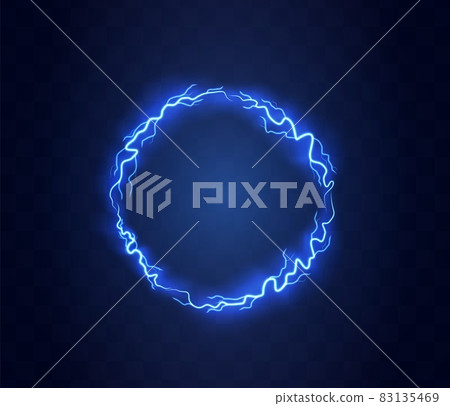 Realistic circle of thunder storm lightnings. - Stock Illustration ...