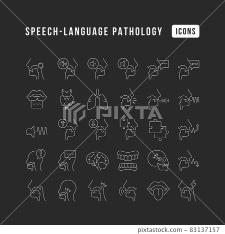 Set of linear icons of Speech-Language Pathology - Stock Illustration ...