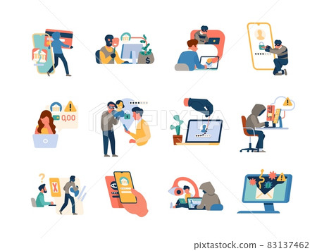 Cyber hackers people. Privacy violation.... - Stock Illustration ...