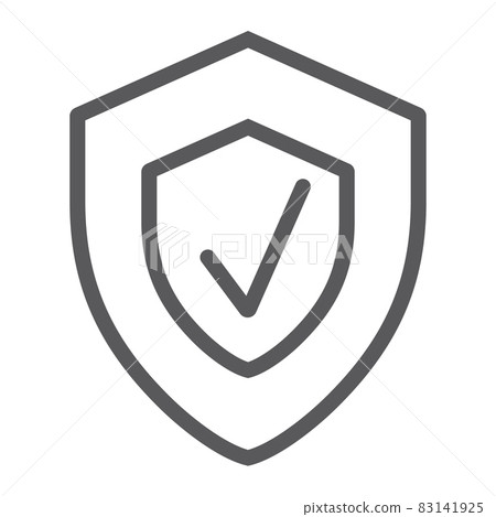 Security status line icon, safety and protect,... - Stock Illustration ...
