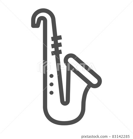 Saxophone line icon, musical and instrument,... - Stock Illustration ...