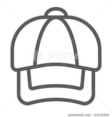 Cap line icon, clothing and casual, hat sign,... - Stock Illustration ...