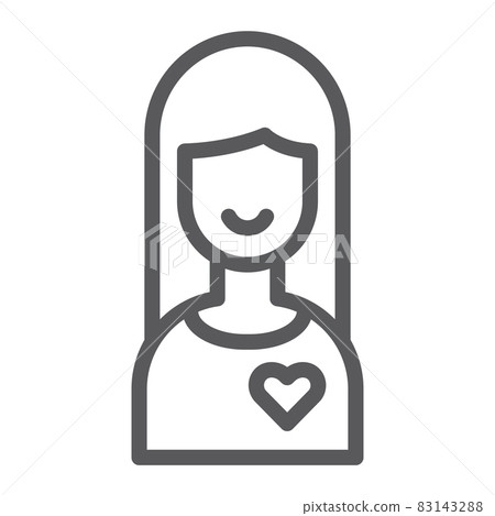 Girlfriend line icon, female and love, girl...-插圖素材 [83143288] - PIXTA圖庫