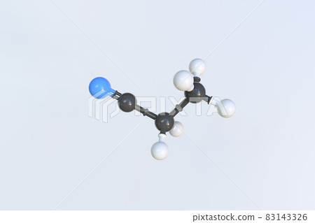 Molecule of propionitrile, isolated molecular... - Stock Illustration ...