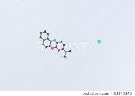 Molecule of meldola's blue, isolated molecular... - Stock Illustration ...