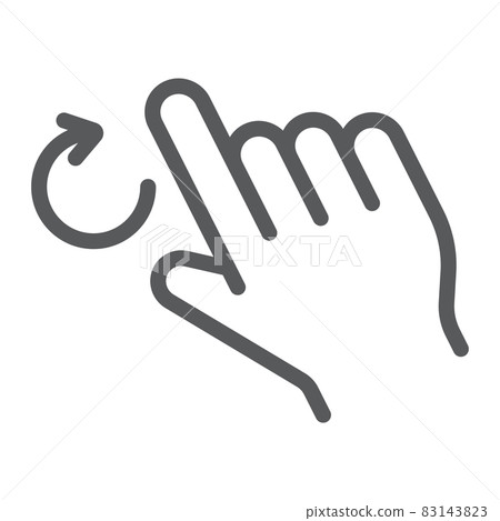 Two fingers rotate line icon, gesture and hand,... - Stock Illustration ...