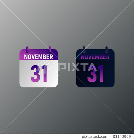 November daily calendar icon in flat design...-插圖素材 [83143969] - PIXTA圖庫
