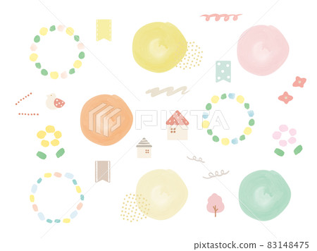 Watercolor style spring heading set - Stock Illustration [83148475] - PIXTA