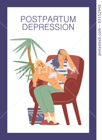 Poster with concept postpartum depression, need... - Stock Illustration ...