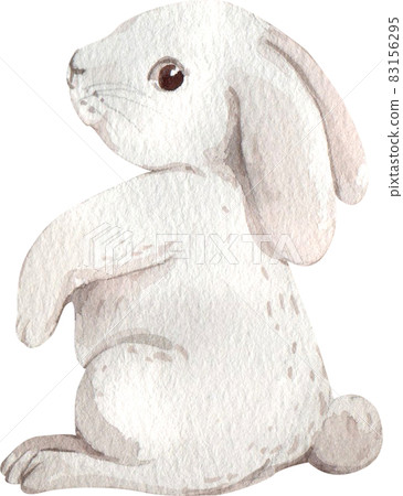 Cute rabbit with easter watercolor - Stock Illustration [83156295] - PIXTA
