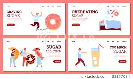 Set of banner templates with concept of sugar... - Stock Illustration ...