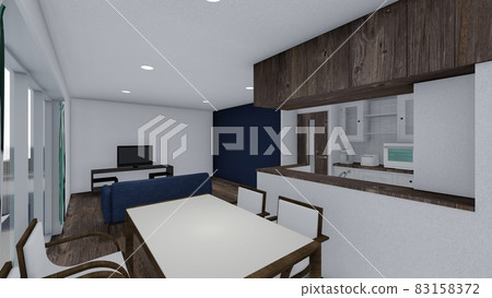 Living room interior perspective - Stock Illustration [83158372] - PIXTA