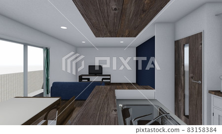 Living room interior perspective - Stock Illustration [83158384] - PIXTA