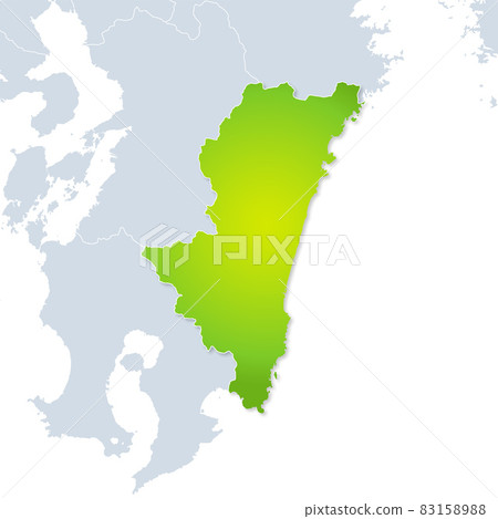 Miyazaki Prefecture Map - Stock Illustration [83158988] - PIXTA