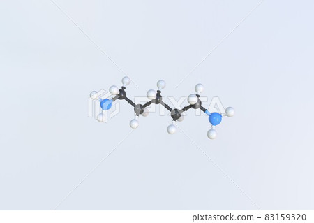 Cadaverine molecule, isolated molecular model.... - Stock Illustration ...