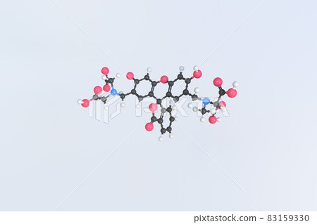 Calcein molecule, isolated molecular model. 3D... - Stock Illustration ...