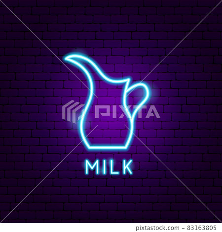 Milk Neon Label - Stock Illustration [83163805] - PIXTA