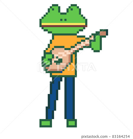 Pixel art of a frog playing a banjo - Stock Illustration [83164254] - PIXTA