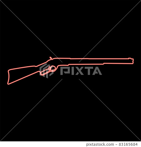 Neon rifle red color vector illustration flat...-插圖素材 [83165684] - PIXTA圖庫