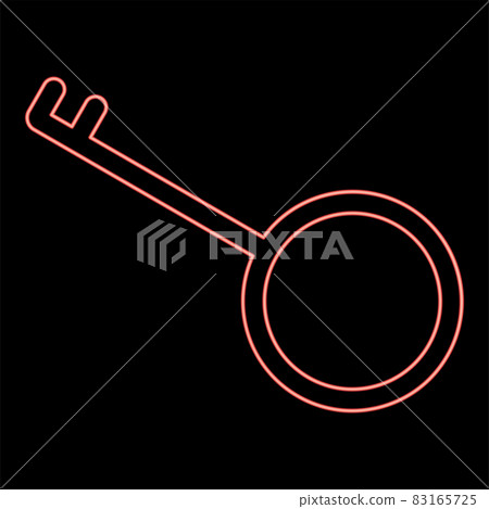 Neon key red color vector illustration flat... - Stock Illustration ...