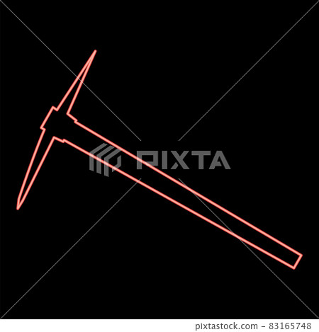 Neon pickaxe red color vector illustration flat... - Stock Illustration ...