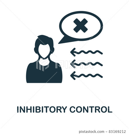 Inhibitory Control icon. Monochrome sign from... - Stock Illustration ...
