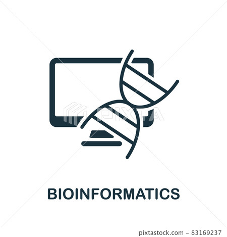 Bioinformatics icon. Monochrome sign from... - Stock Illustration ...