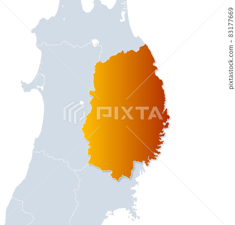 Iwate Prefecture Map - Stock Illustration [83177669] - PIXTA