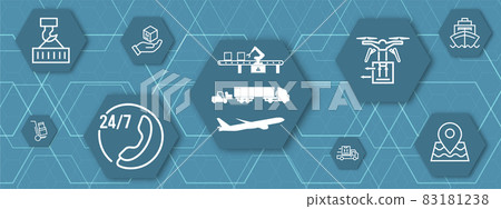 Logistics Components background with... - Stock Illustration [83181238 ...