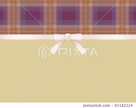 Ribbon and plaid card background (orange and... - Stock Illustration ...
