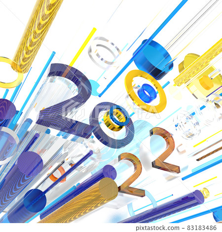 2022 new year 3d rendering creative abstract... - Stock Illustration ...
