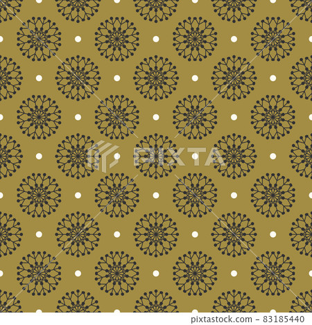 Seamless pattern with black snowflakes, white... - Stock Illustration ...