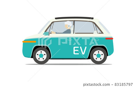 Image illustration of driving an EV electric car - Stock Illustration ...