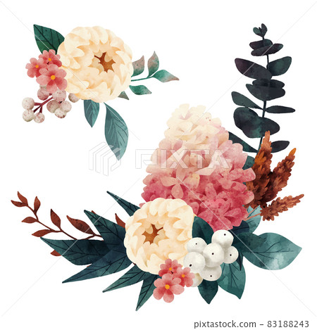 Lush floral composition, fall floral elements,...-插圖素材 [83188243] - PIXTA圖庫