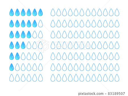 Water drops line art and filled - Stock Illustration [83189507] - PIXTA