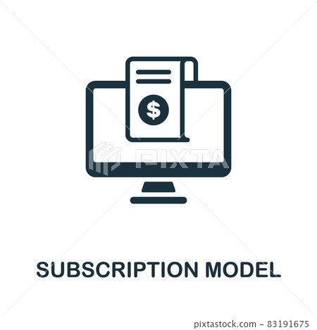 Subscription Model icon. Monochrome sign from... - Stock Illustration ...