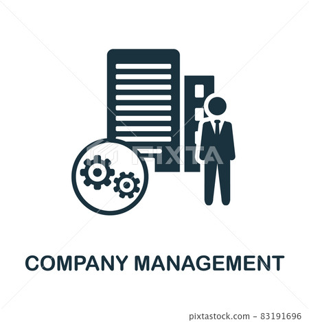 Company Management icon. Monochrome sign from... - Stock Illustration ...