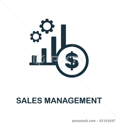 Sales Management icon. Monochrome sign from... - Stock Illustration ...
