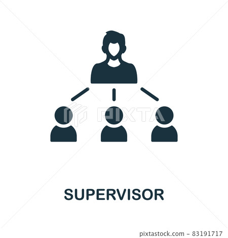 Supervisor icon. Monochrome sign from company... - Stock Illustration ...