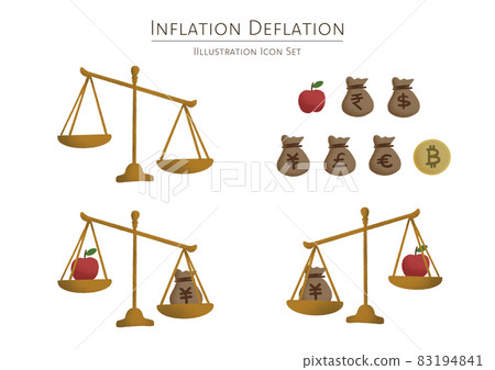 Handwritten_inflation / deflation_illustration set - Stock Illustration ...