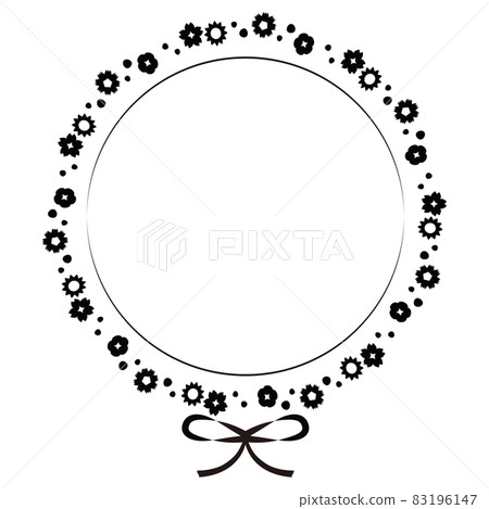 Japanese floral frame Round frame 1 - Stock Illustration [83196147] - PIXTA