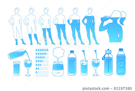 Water balance hydration concept illustrations - Stock Illustration ...