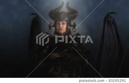 Black magic queen at night 3d illustration - Stock Illustration ...